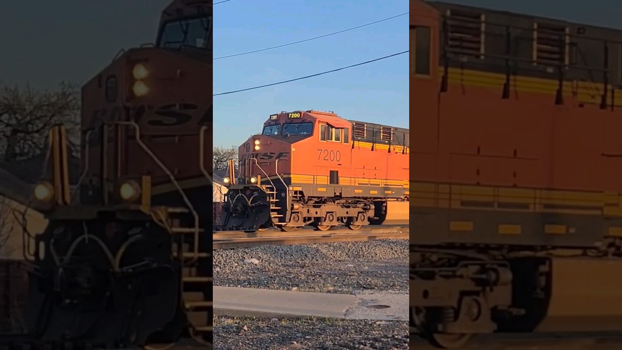 BNSF Train In The Sunset - YouTube