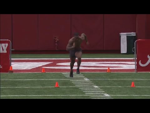Jalen Milroe runs a 4.37 40 at Alabama Pro Day - YouTube