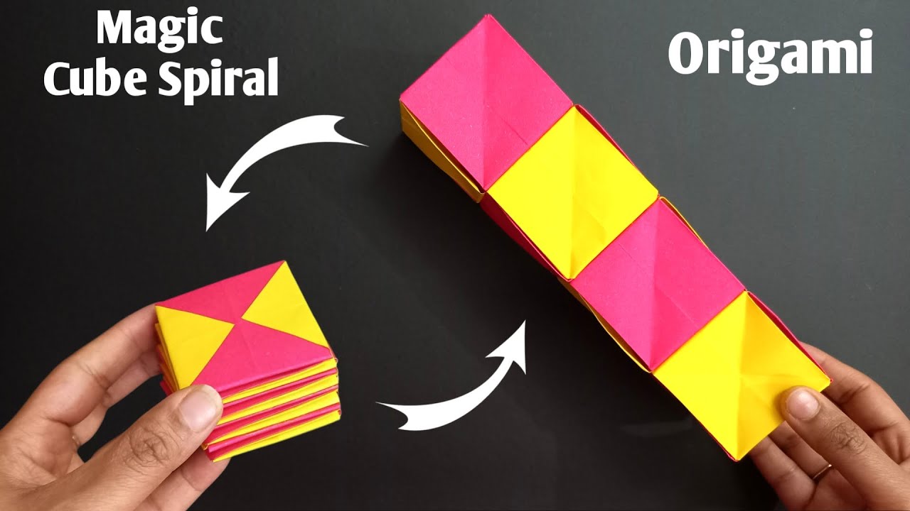 How To Make Magic Cube Spiral | Origami Magic Cube Spiral | Paper Toy ...