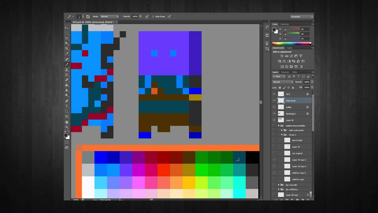 Drawing 8 bit Dota 2 heroes - YouTube