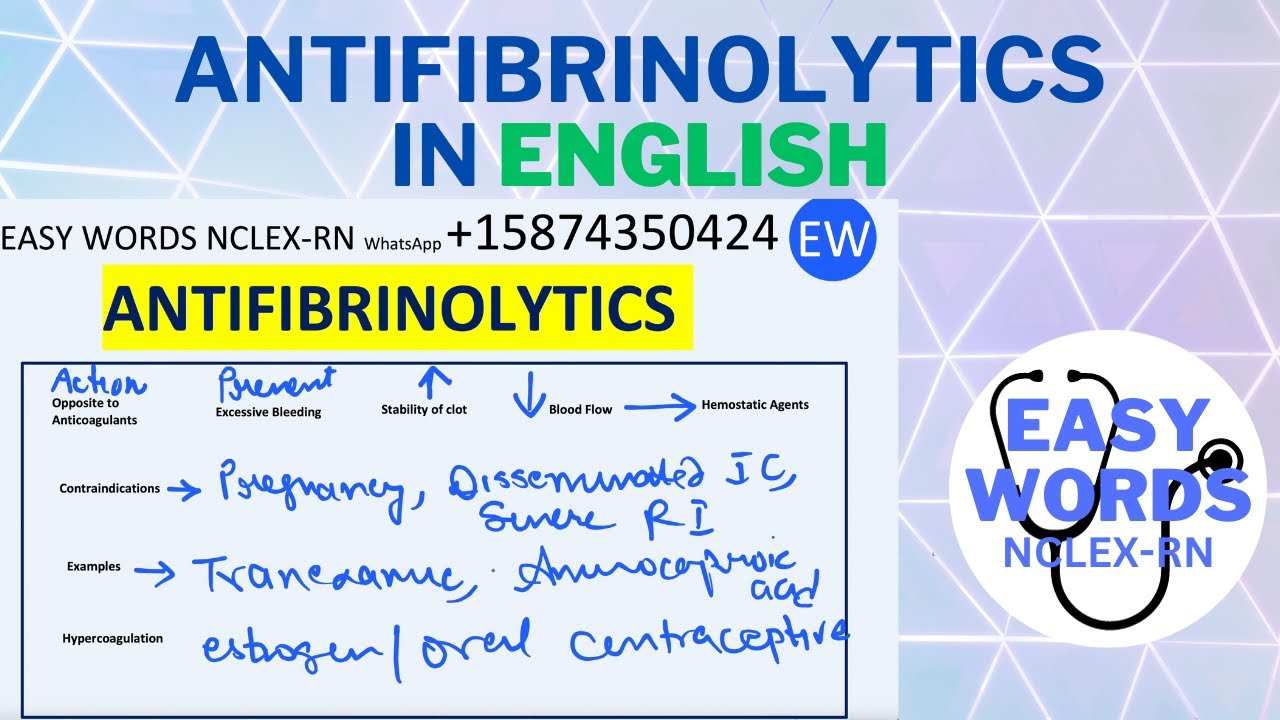 Antiibrinolytics | Homan's Sign | NCLEX Pharmacology | Drugs | NCLEX ...