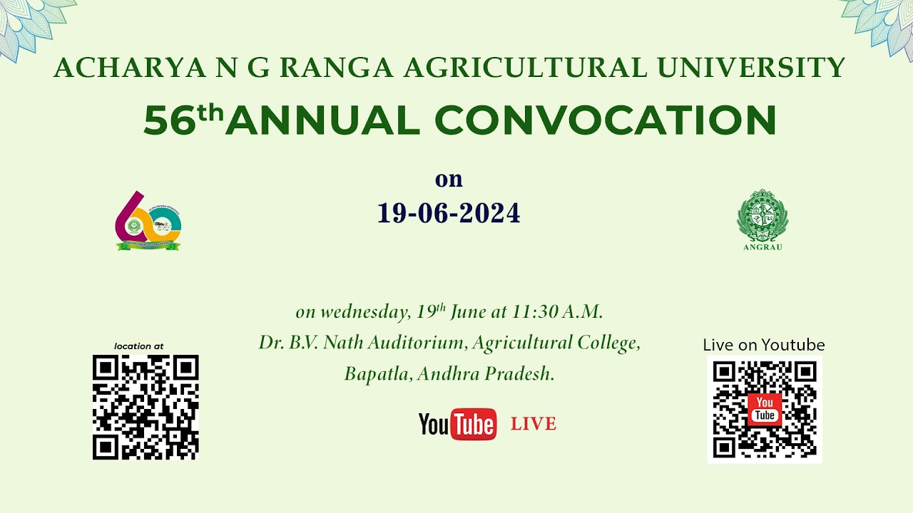 56 Convocation @angrau_ap @BAPATLA #angrau #convocation - YouTube