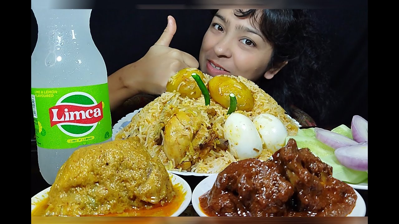 Huge chicken biryani eating | Chicken biryani with spicy chicken curry ...