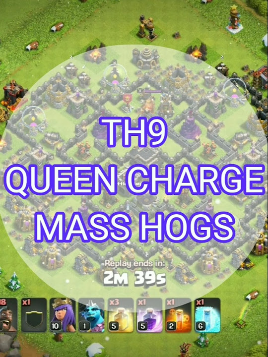 TH9 Queen Charge Mass Hog Riders. #clashofclans @ClashOfClans #supercell #shorts #coc #strategy ...
