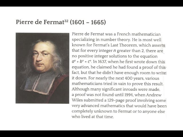 Pierre De Fermat Mathematical Discoveries Pierre De Fermat: The Quest