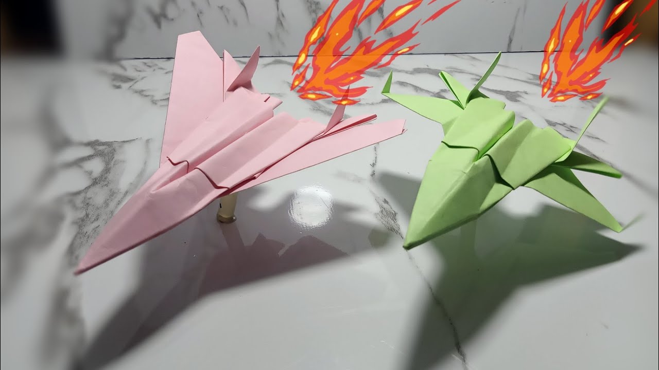 cara membuat pesawat jet tempur origami @Alya papers 7371#origami - YouTube