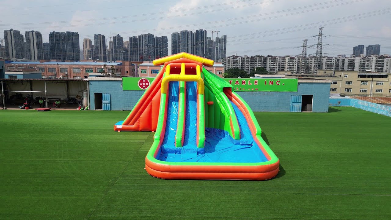 Mega Splash: Dive into the Large Three-Slide Inflatable Water Adventure ...