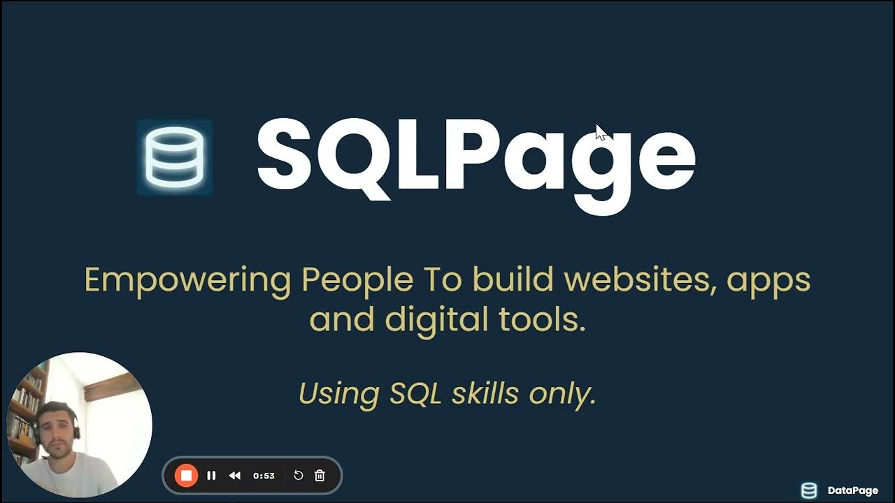 SQLPage Introduction (1) - YouTube