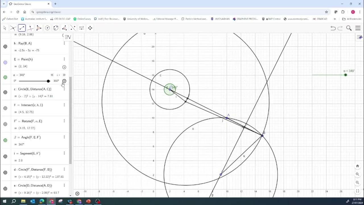 Two Positions Rocker Output GeoGebra & Manual Graphical Method - YouTube