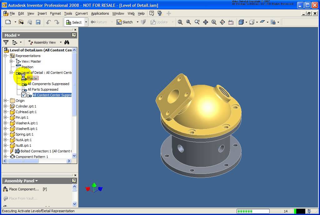 6 Create level of detail in an assembly and use when creating drawing ...