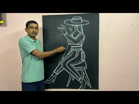 Learn to draw a girl sitting on a bench || 🤔🫰#girldrawing #girlsketch #viralart