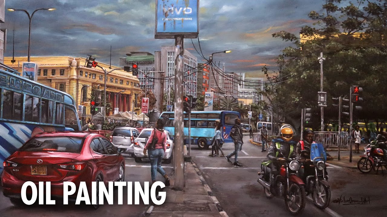 OIL PAINTING - DOWNTOWN, NAIROBI CBD - YouTube