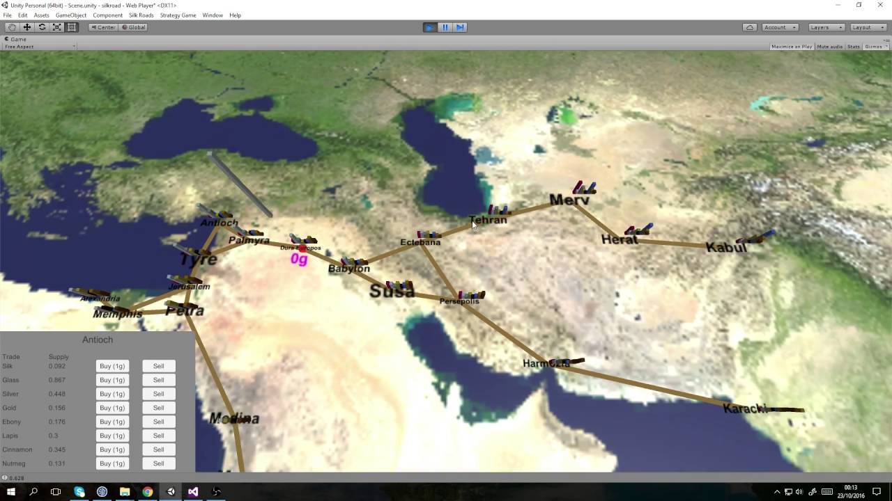 Silk Roads: Strategy Game in Unity - Core Mechanic Demonstration - YouTube