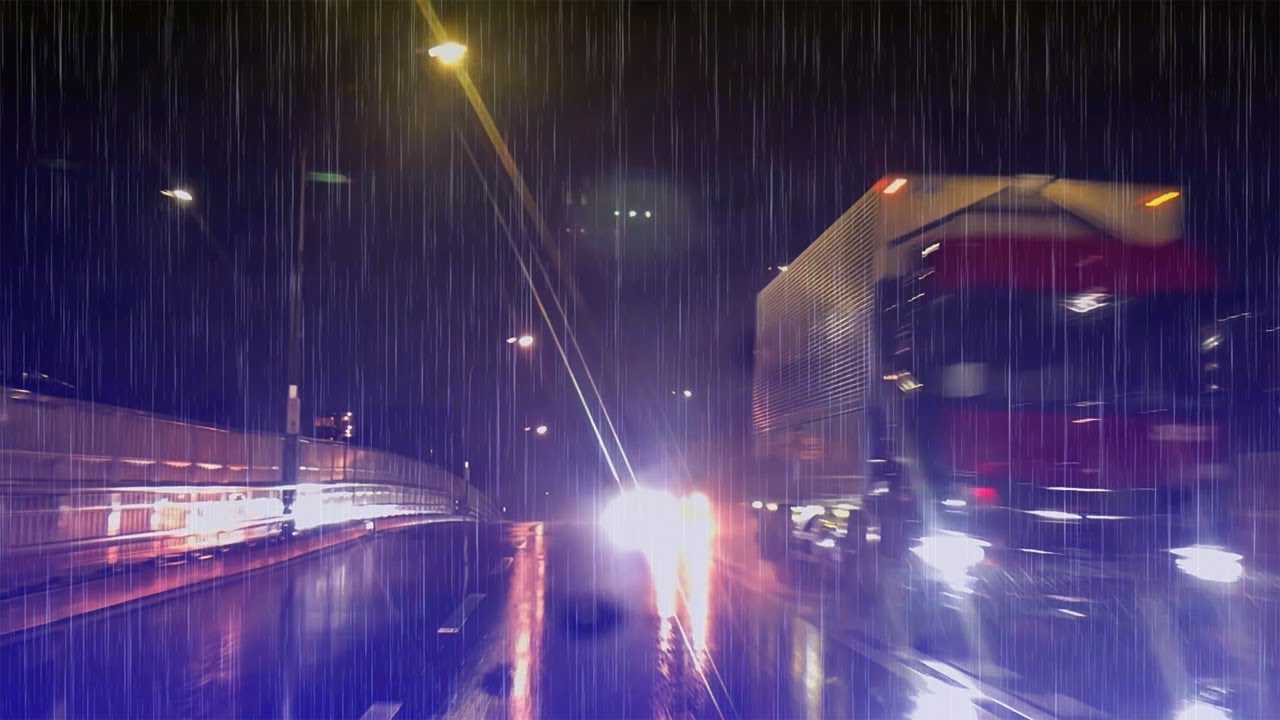 ☔️Highway Midnight Rain Drive , ASMR For Insomnia, Ralaxing, Sleeping😴💤 ...