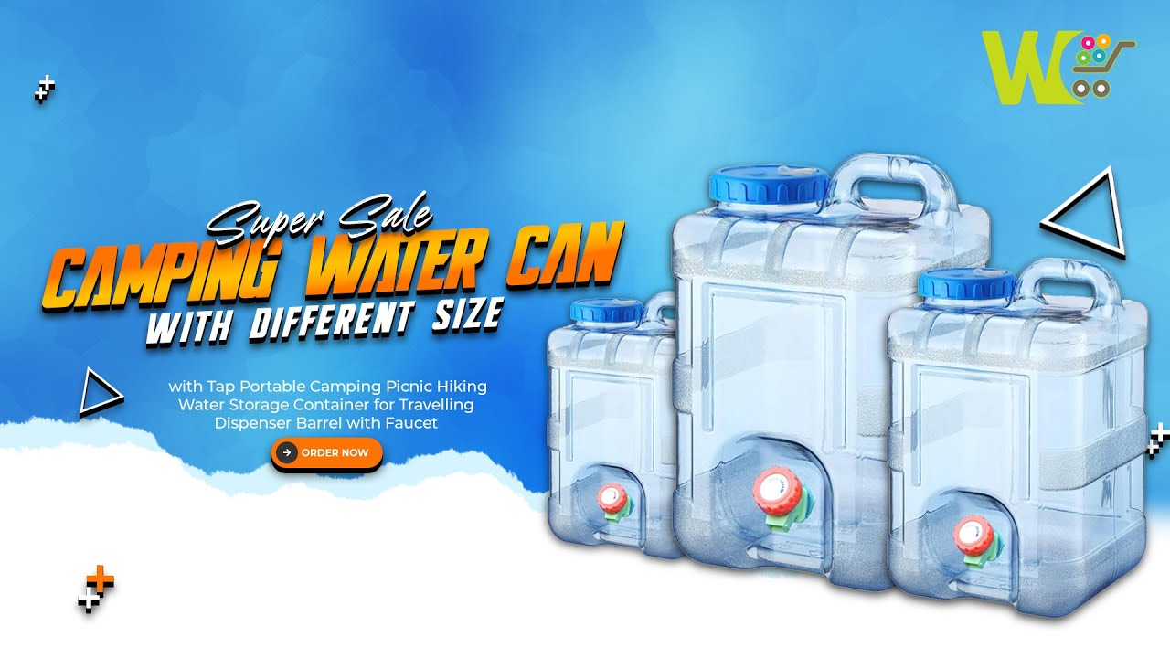 Camping Water Can with Tap, Portable Camping Picnic Hiking Water ...