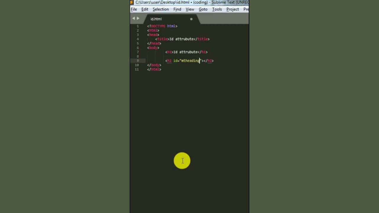 Id Attribute In Html Id Tag In Html Coding Htmlcode Html Youtube
