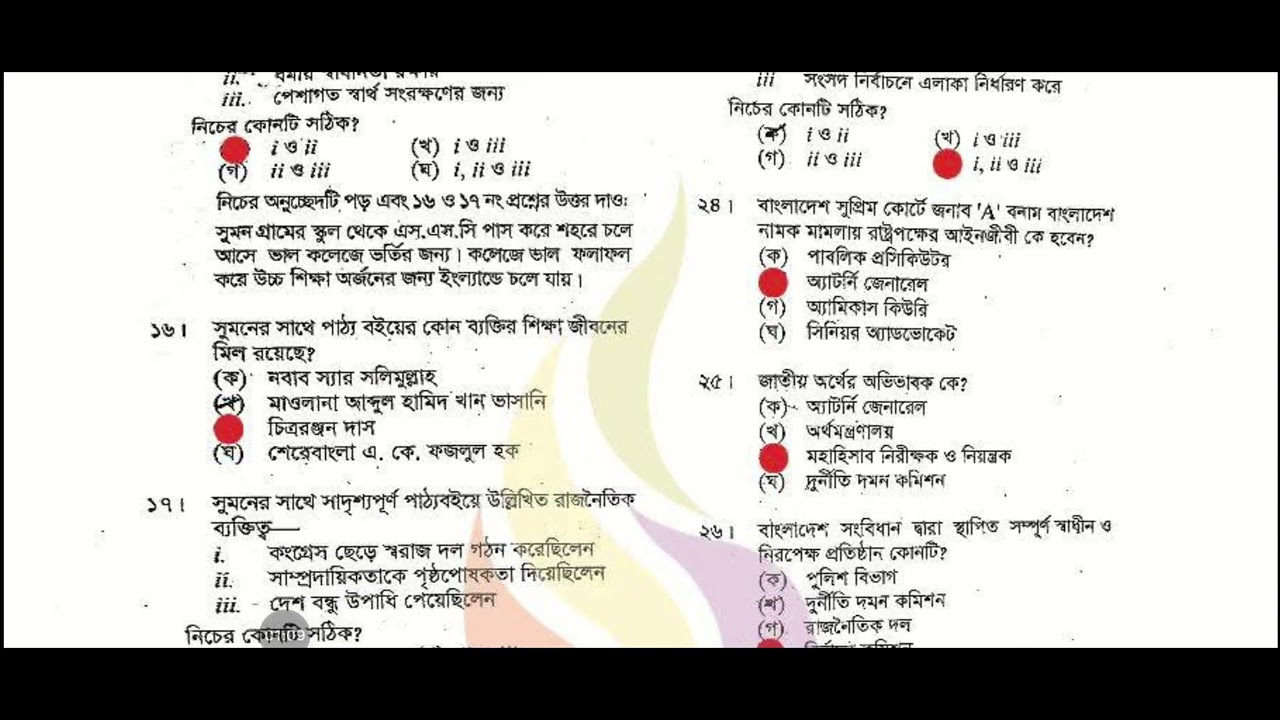 Hsc 2025 civics 2nd paper mcq solution mymensingh board | Hsc civics ...
