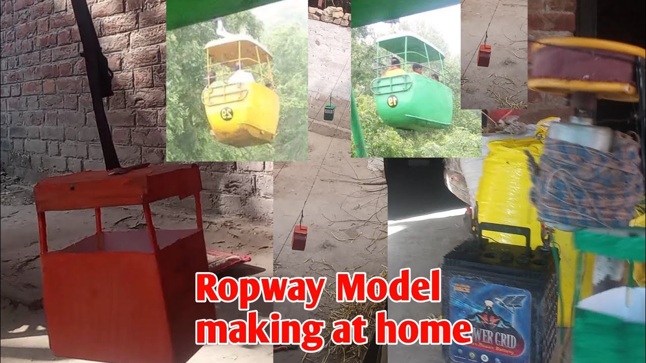 घर में उड़नखटोला बनाया | Ropeway Model making at home - YouTube