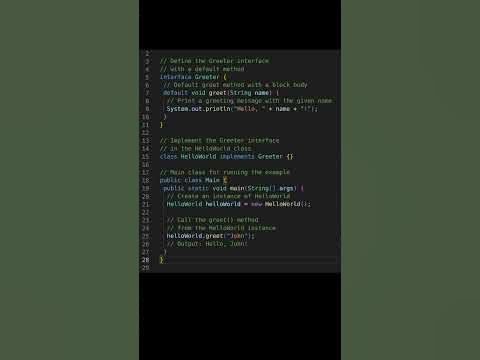 Implementing Default Method Bodies in Java Interfaces - YouTube
