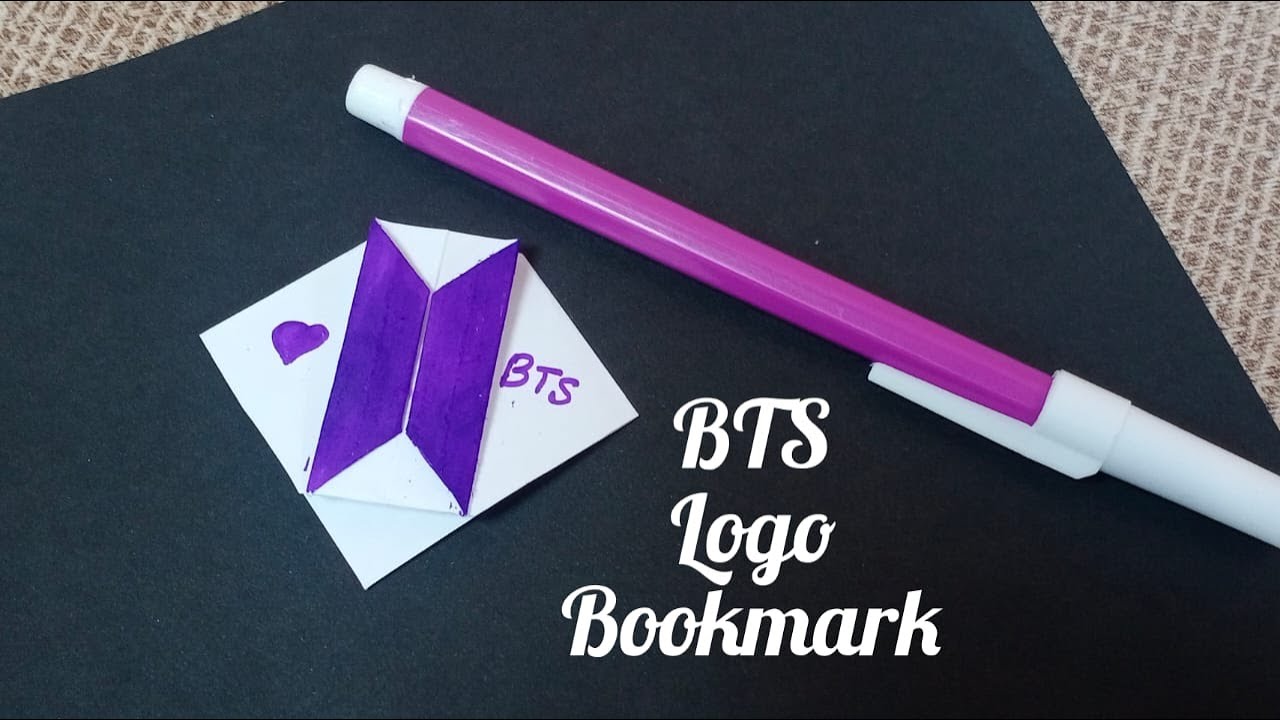 How to make BTS logo corner bookmark - YouTube