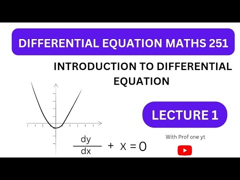 🔴 1 - DIFFERENTIAL EQUATION Introduction || Explained with solved ...
