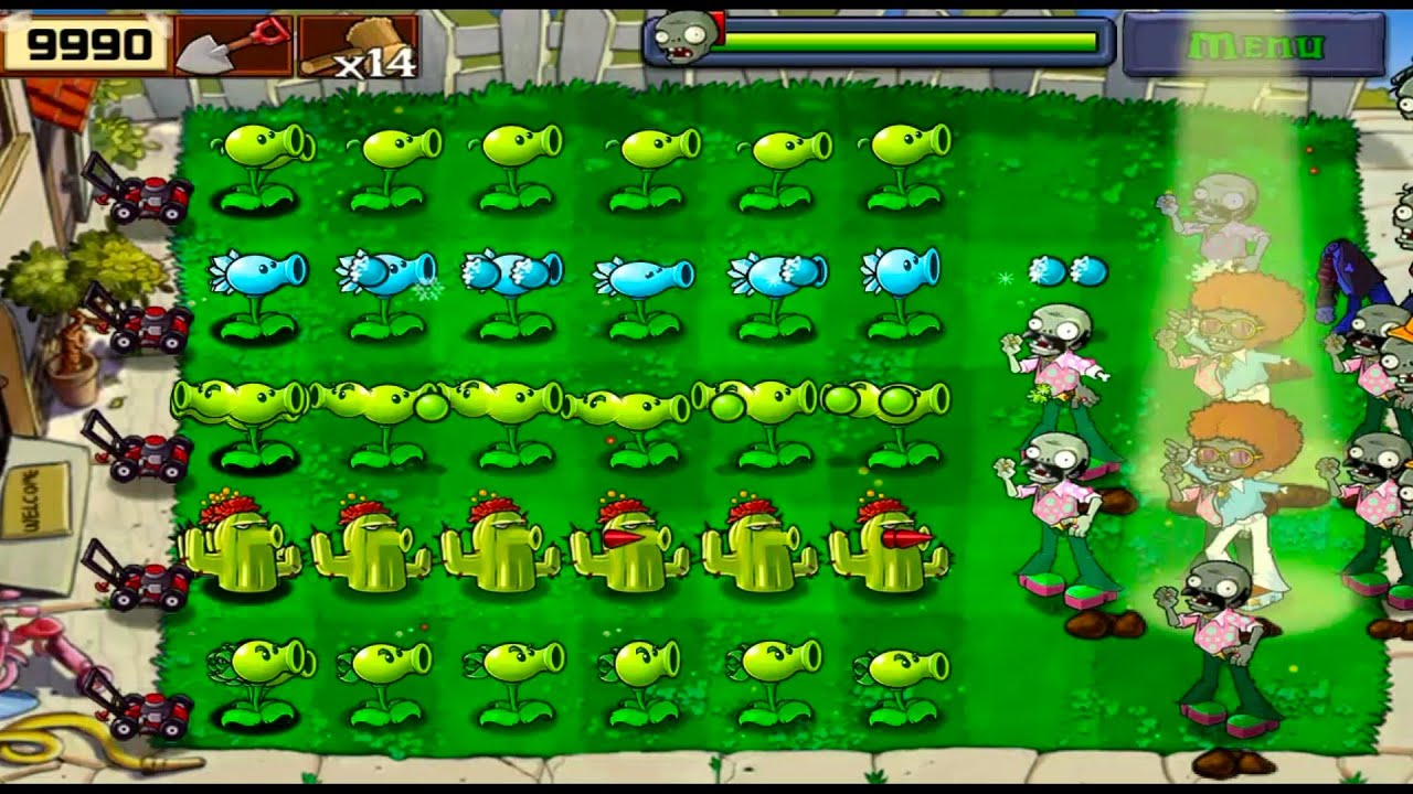 Plants Vs Zombies EpicHack- Peashooter Vs Snow Pea Vs Split Pea Vs ...
