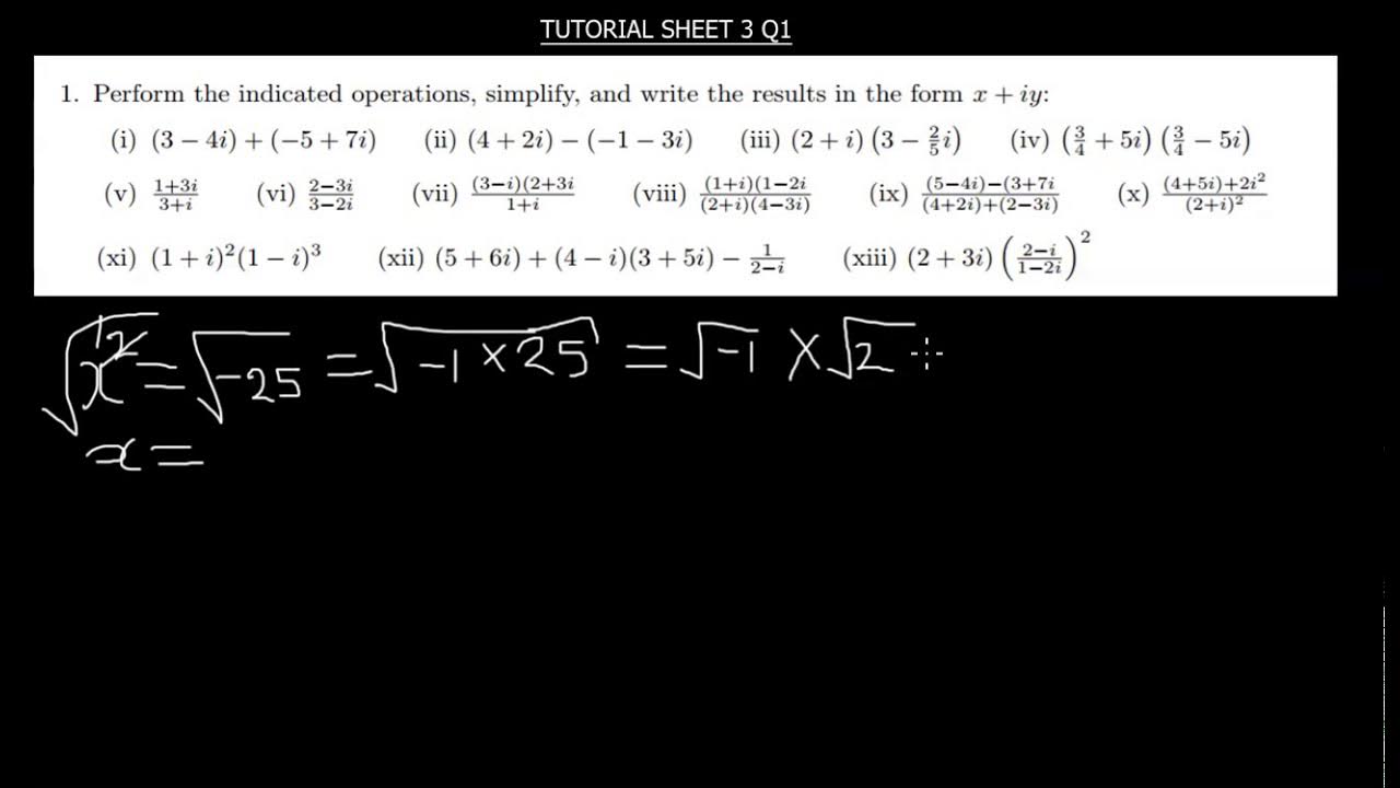 ADDITION,SUBTRACTION, MULTIPLICATION AND DIVISION OF COMPLEX NUMBERS IN ...