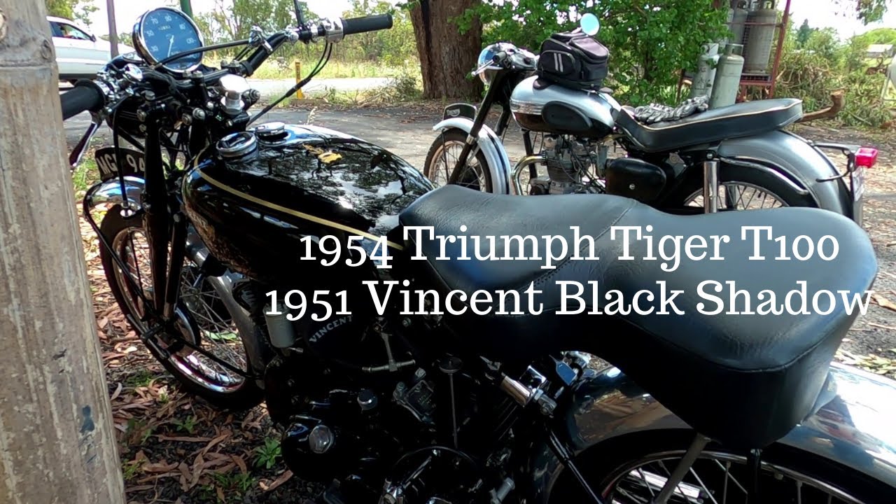 Vincent Black Shadow & Triumph Tiger T100 - YouTube