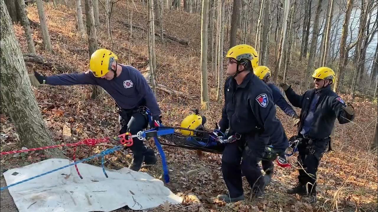 11-9-2022. Pike Township Fire Dept low angle rope rescue training - YouTube