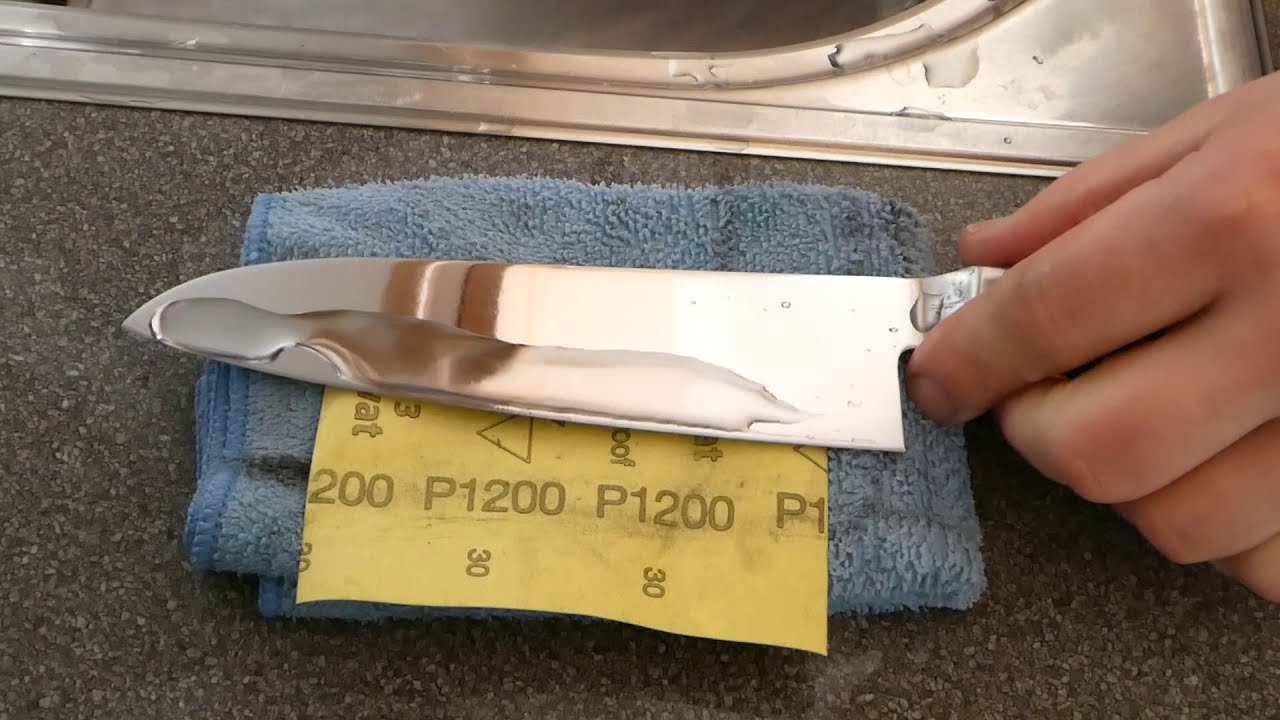 Wet Sanding Knife / Mirror Finish With 1200 Grit - YouTube