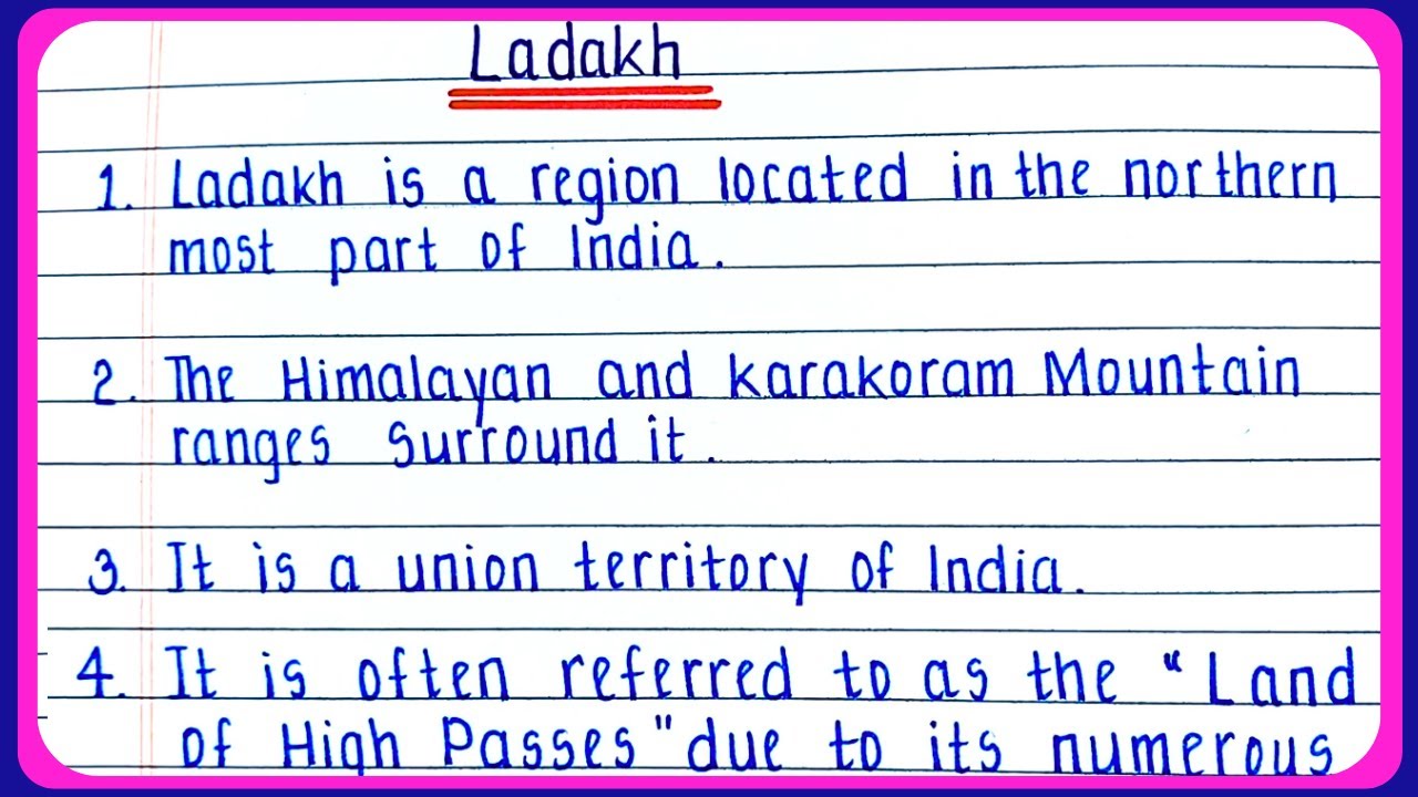 10 lines about Ladakh | 10 Lines Essay On Ladakh | Essay On Ladakh In ...