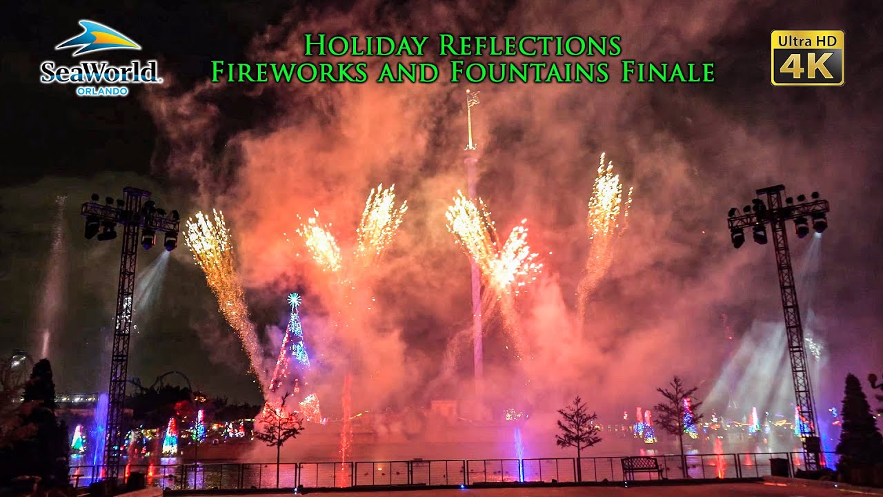 Holiday Reflections Fireworks and Fountains Finale Full Show 4K ...