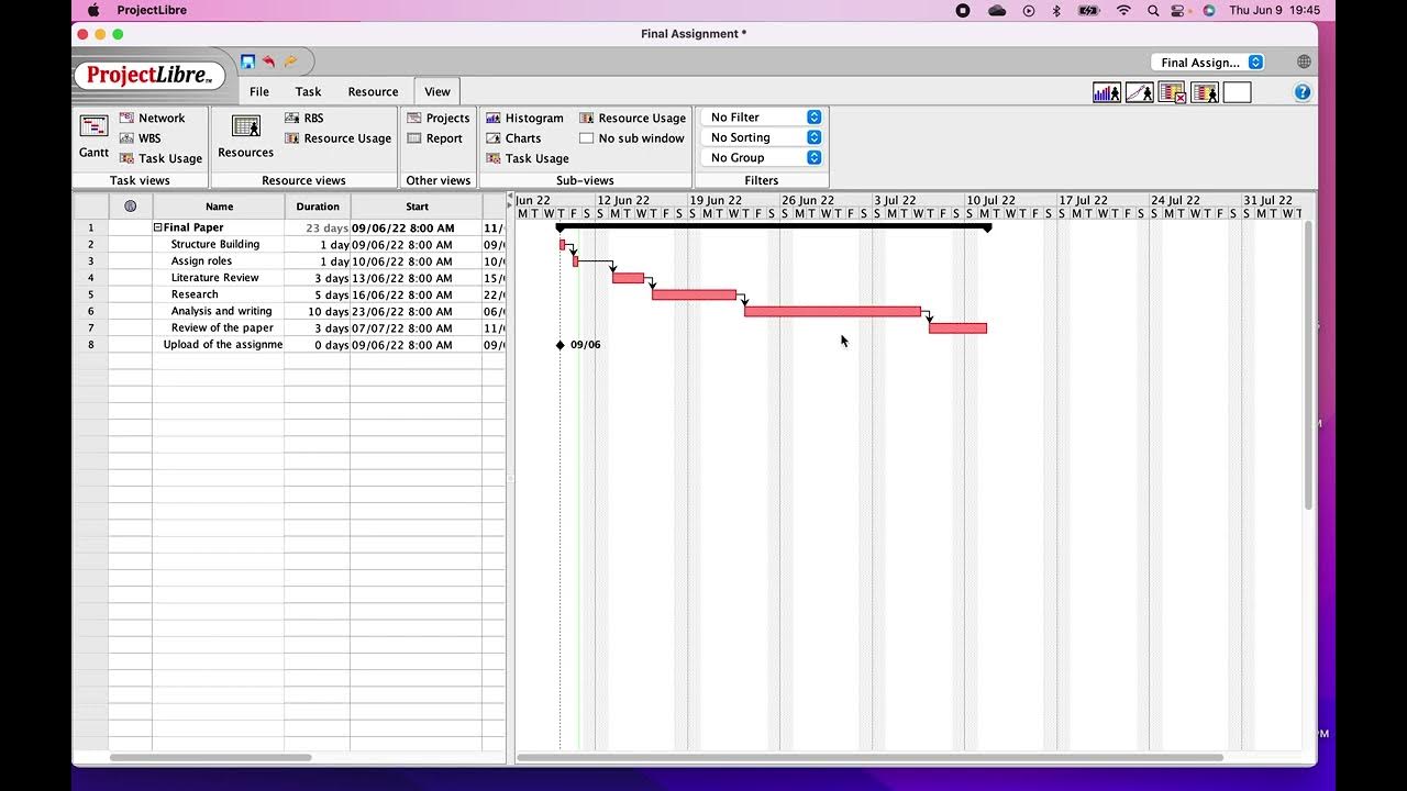 Project Libre Quick tricks - YouTube