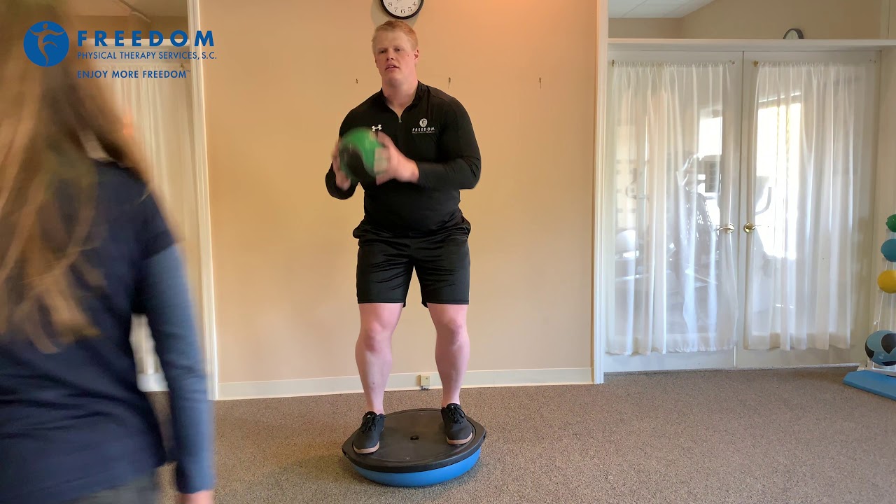 BOSU Balance Ball Pass - YouTube