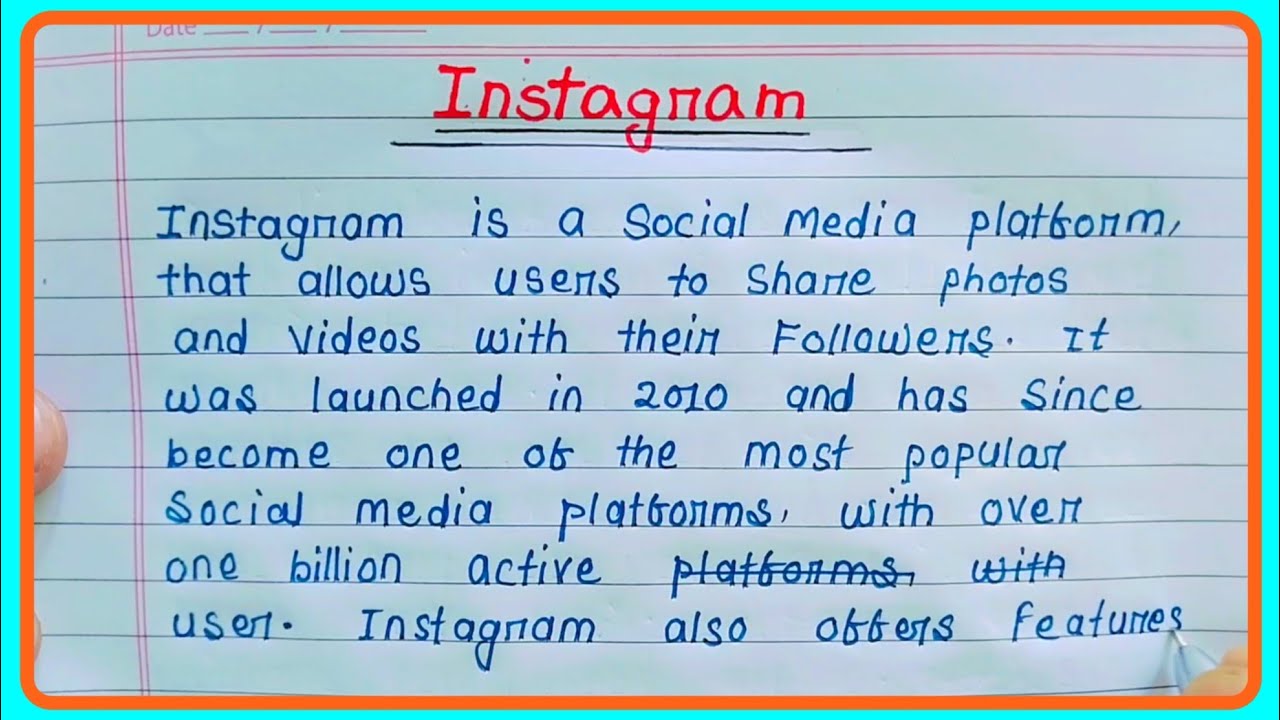 Short Note On Instagram | Daily Essay - YouTube