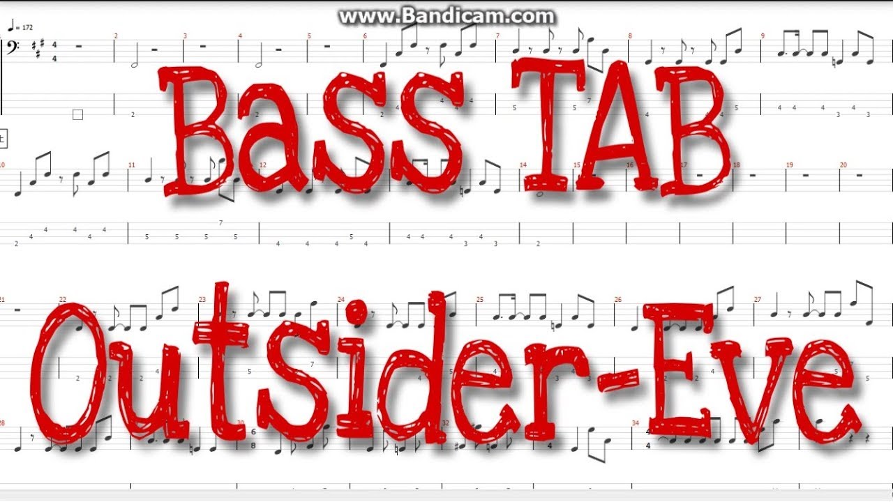 【ベースTAB】「アウトサイダー (Outsider) 」- Eve - YouTube