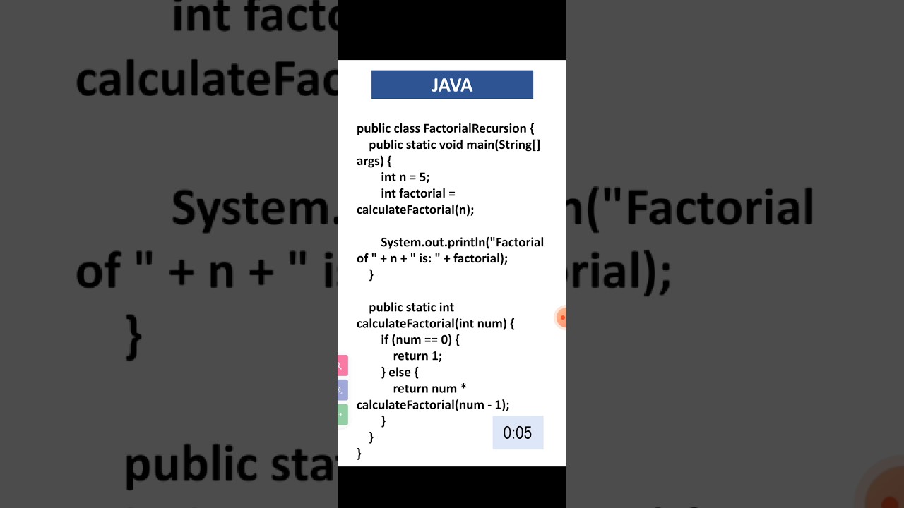 Factorial Recursion Program in Java|Best Java Training Institute Online Course|Inspiron ...