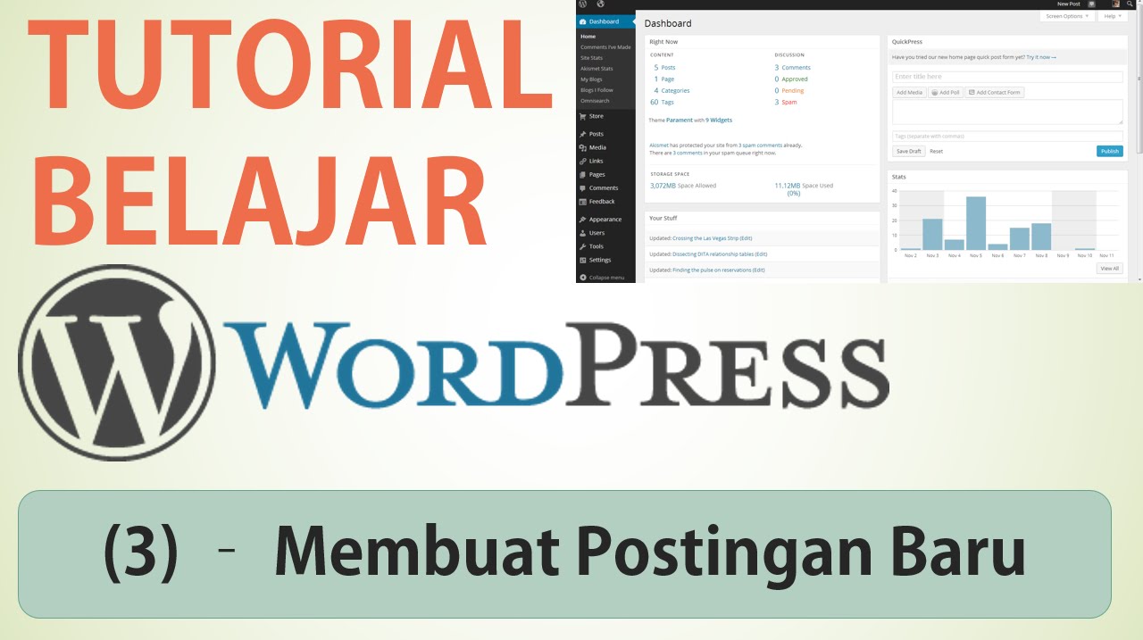 Membuat Postingan / Tulisan Artikel Baru di Wordpress | Tutorial Wordpress (part 3) - YouTube