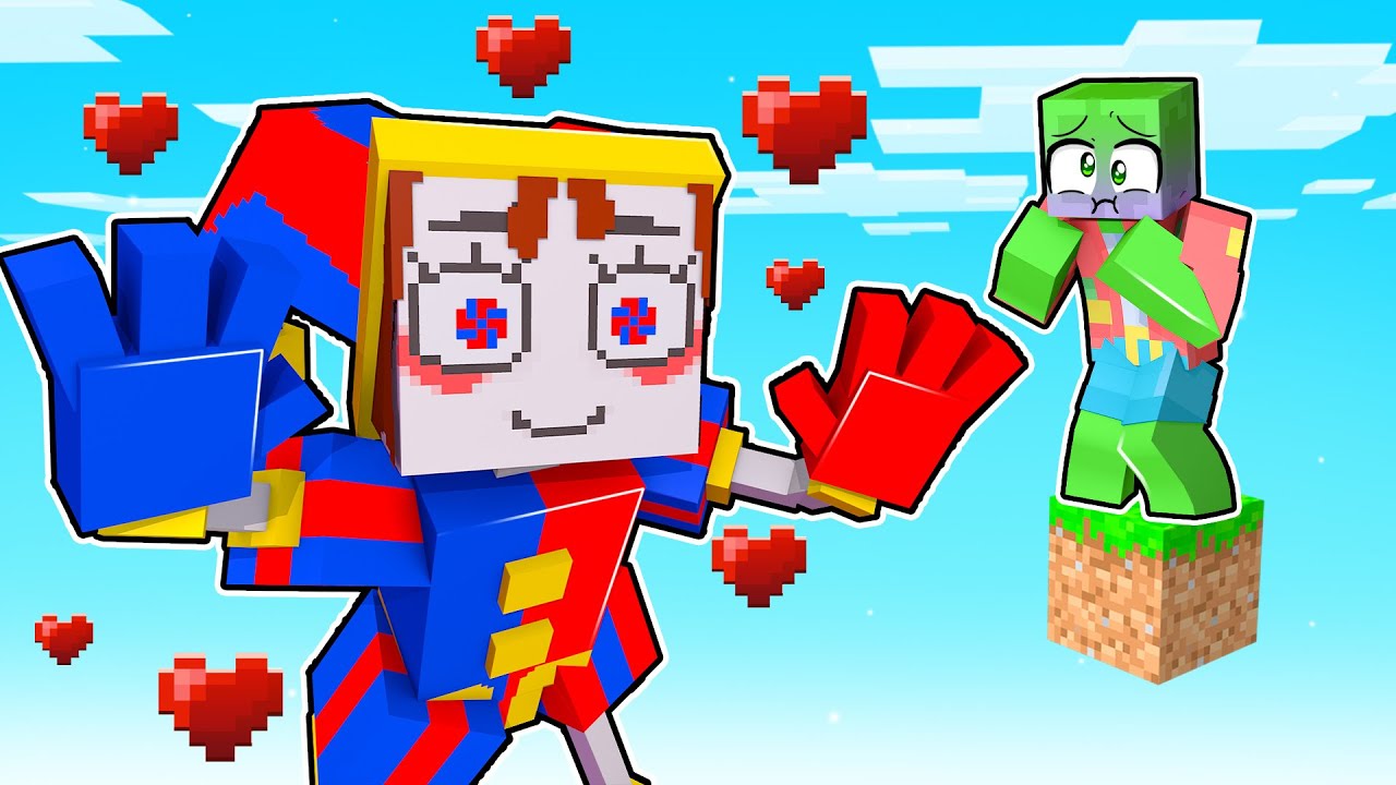 One Block SKYBLOCK with POMNI DIGITAL CIRCUS in Minecraft! - YouTube