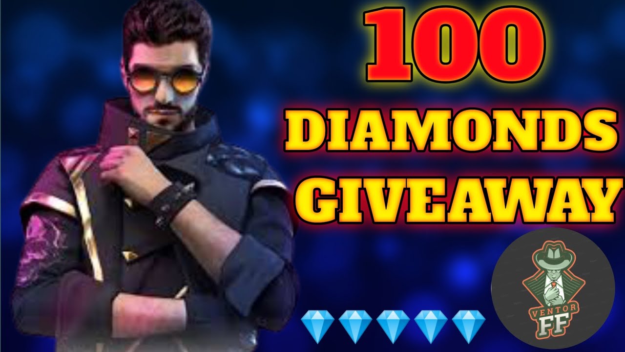 FREE FIRE 100 DIAMONDS GIVEAWAY VINTOR FF - YouTube