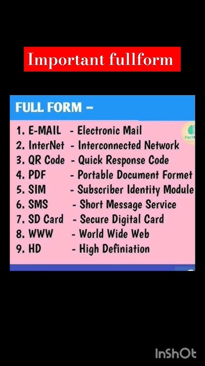 Important fullform #computer #computerscience #computertechnology - YouTube