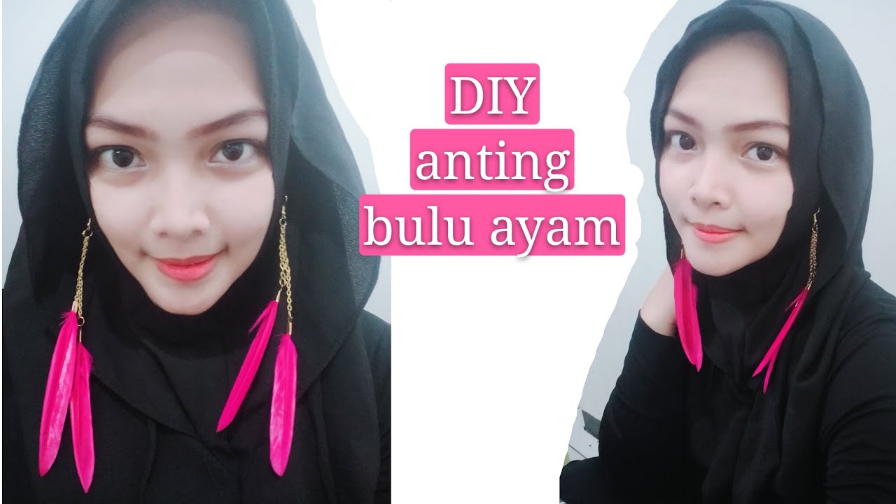 DIY anting hijab bulu ayam - YouTube