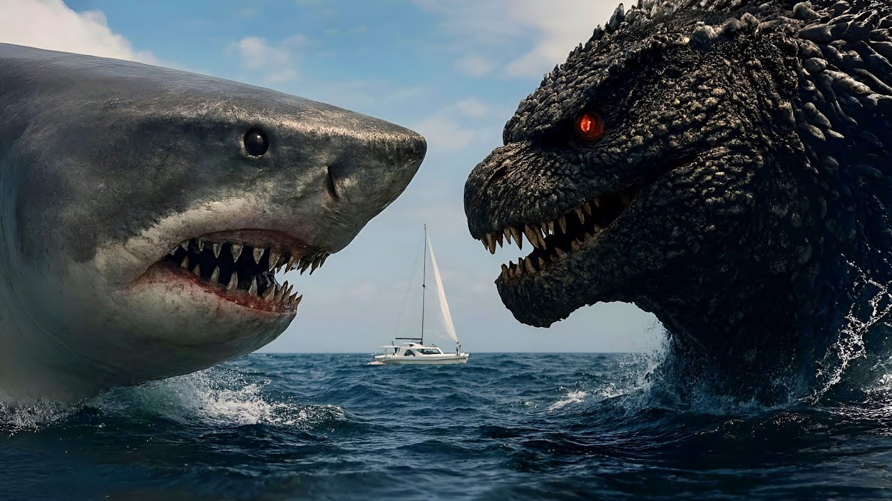 Godzilla vs Megalodon 😱 Ultimate Ocean War | Troll Joins the Chaos 🌊🔥 ...