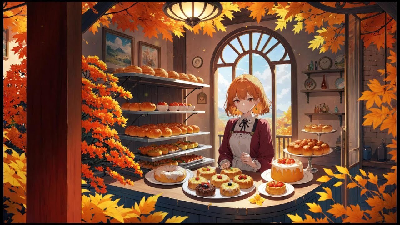cozy autumn lofi bakery | chill study music for fall - YouTube