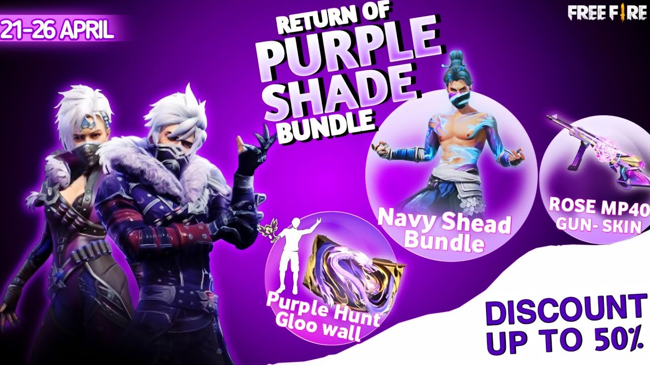 Purple Shade Return 🤯🥳| Golden Shade Return| free fire new event | ff ...