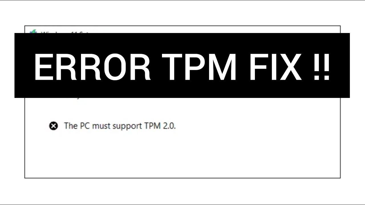 TPM 2.0 Error Fix Solution 1 - YouTube