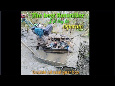 Rice field Rototilling # Turtle Power Tiller. - YouTube