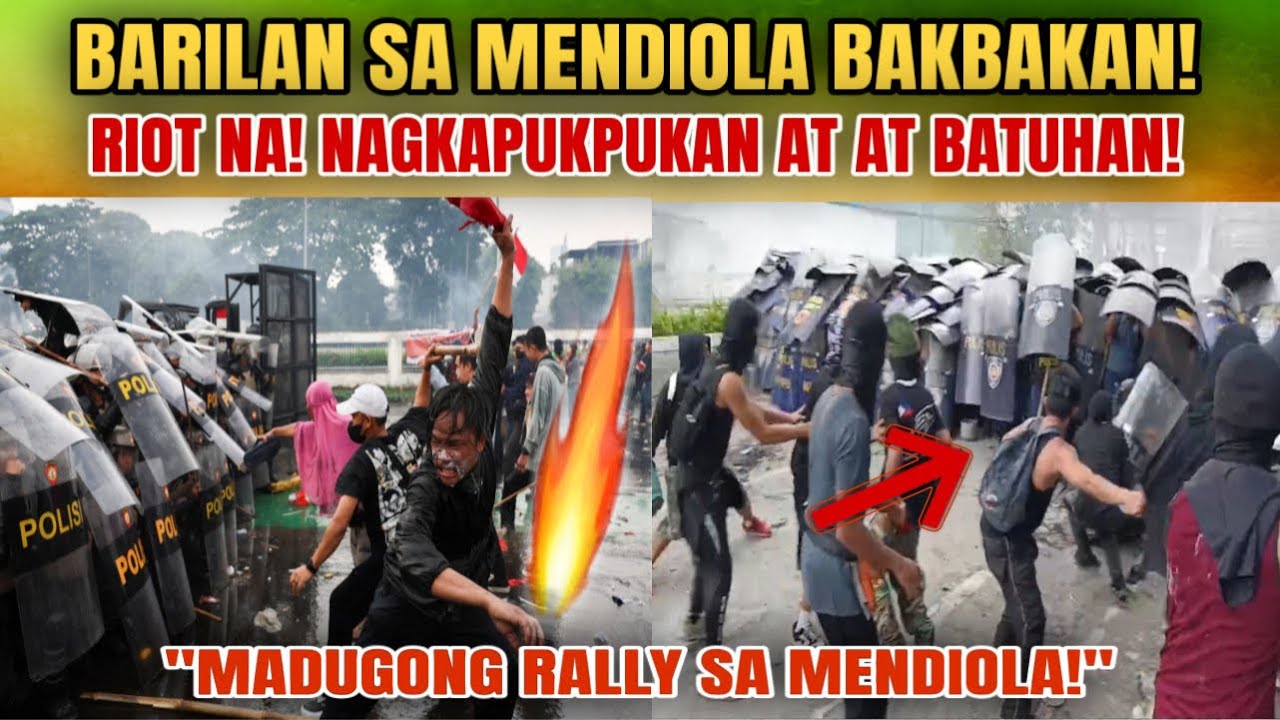 RIOT NA MAY BARILAN SA MENDIOLA MADUGO! DALAWANG PULIS SUGATAN SA RALLY ...