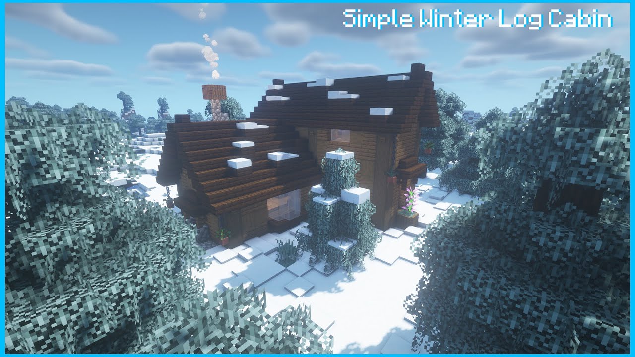 Simple Winter Log Cabin | Minecraft Building Tutorial 1.16.4 - YouTube