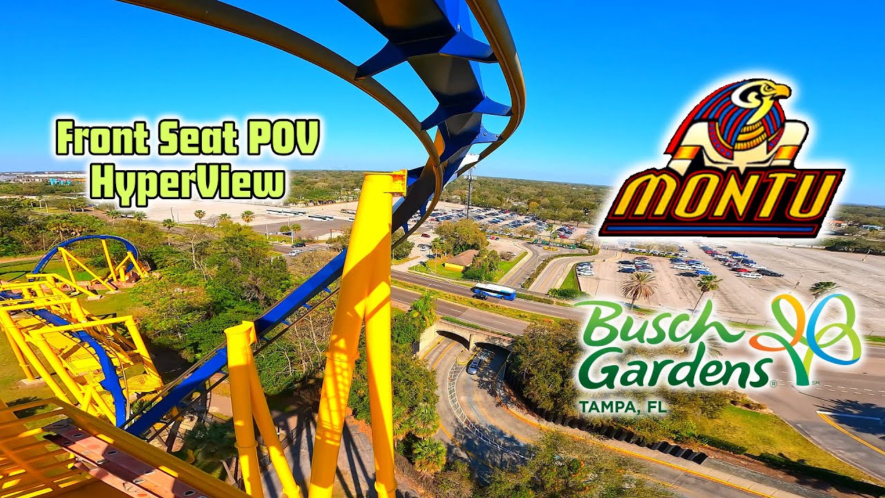 (4K) Montu - Intense Inverted Coaster | HyperView | Front Seat POV ...